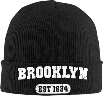 Generic Brooklyn, &Eacute;tabli en 1634 Homme Femme Bonnet De Trawler &Eacute;pais Bonnets Tricot&eacute; Respirant Watch Cap pour Toutes Les Saisons Course &Agrave; Pied Casque Moto
