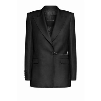 John Richmond Femme, Vestes, Noir, Taille: 34 FR Blazer monopetto chiusura gioiello