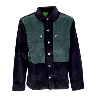 HUF Schwarzes Samt-Overshirt mit Knopfverschluss - - Jackets - Herren - Schwarzk - S