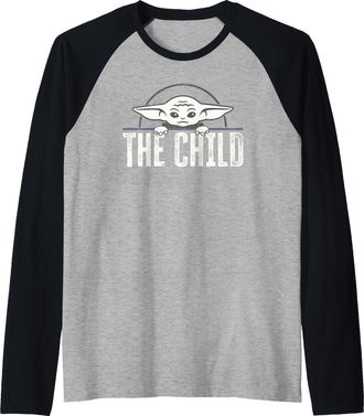 Star Wars The Mandalorian The Child Grogu Weathered Logo Raglan