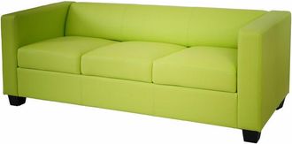 Hhg 3er Sofa Lille Kunstleder, hellgrün