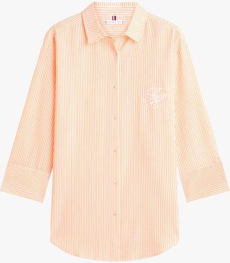Tommy Hilfiger Chemise longue ray&eacute;e &agrave; logo brod&eacute;