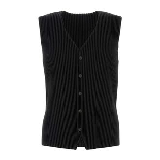 Issey Miyake Homme, Pulls, Noir, Taille: L Sleeveless Tricots