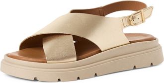 Tamaris Damen Sandalette mit Keilabsatz, metallic, 39 EU