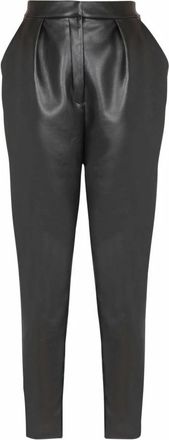 Balmain High-waisted faux leather trousers - - Trousers - Damen - Schwarzk - XL