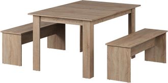 Vicco Esstisch Set Sentio, Sonoma, 137.6 x 92.8 cm mit 2 Bänken
