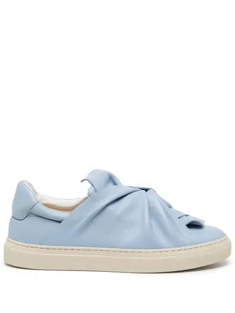 Ports 1961 baskets en cuir &agrave; d&eacute;tail nou&eacute; - Bleu