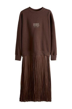 Next Midikleid 2-in-1 Pullover-Satinmidirock mit weichem Griff (1-tlg)