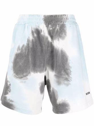 Msgm Sport-Shorts mit Batik-Print - Blau