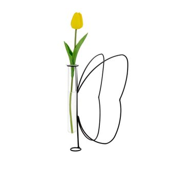 Balvi Balvi Vase Butterfly Farbe Schwarz Vase in Form eines Reagenzglases mit Metallhalterung Aus Metall/Gl