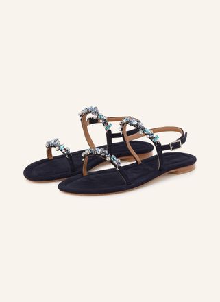 Via Mercanti Viamercanti Sandalen Mit Schmucksteinbesatz blau