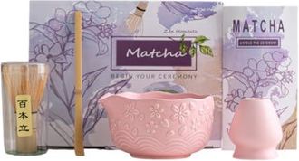 Generic Service &agrave; th&eacute; en c&eacute;ramique avec bol &agrave; matcha en relief, 4 pi&egrave;ces, bo&icirc;te de haute valeur, design zen japonais, artisanat exquis, bec pratique