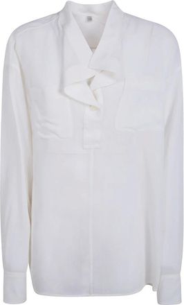 Toteme Femme, Blouses et Chemises, Blanc, Taille: 36 FR Chemisier &agrave; Col Chevauchant