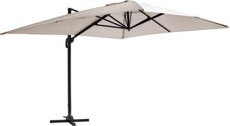 Oviala Parasol d&eacute;port&eacute; 3x4m en aluminium &eacute;cru