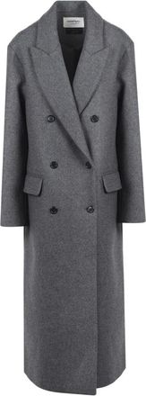 ottod'Ame Femme, Manteaux, Gris, Taille: 36 FR Manteau crois&eacute; en m&eacute;lange de laine