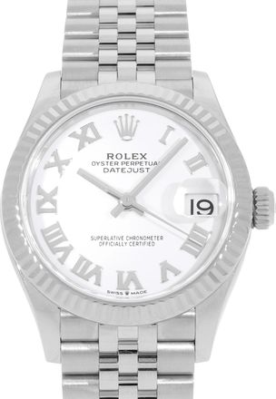 Rolex Uhr - Datejust - Gr. unisize - in Wei&szlig; - f&uuml;r Damen