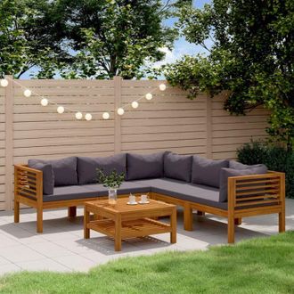 vidaXL Vidaxl - Salon de jardin 6 pcs avec coussin Bois dacacia solide