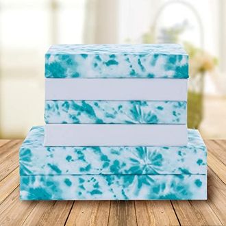 Elegant Comfort Luxuriöse, weiche Bettlaken, Batik-Muster, Fadenzahl 1500, Perkal, ägyptische Qualität, weich, Knitter- und lichtbeständig, 4-teiliges Bettwäsche-Set,