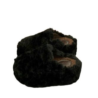 Generic YUJIEBB Pantoufles plates &agrave; plateforme en fourrure pour femme en coton d&eacute;contract&eacute; Mules chaussures maison bottes de neige robe confortable Mujer Zapa