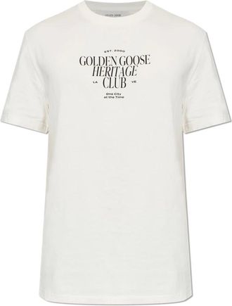 Golden Goose Homme, Tops, Beige, Taille: M Logo T-Shirt