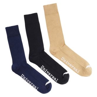 Universal Works unisex, Sous-vêtements, Multicolore, Taille: M Lot de Chaussettes en Modal