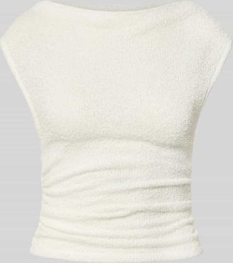 Gina Tricot Top in Boucl&eacute;-Optik mit U-Boot-Ausschnitt
