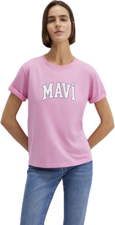 Mavi Damen Logo Printed T-Shirt T-Shirt, Rosebloom, S