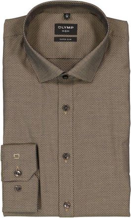 Olymp Herren Hemd braun meliert Slim Fit