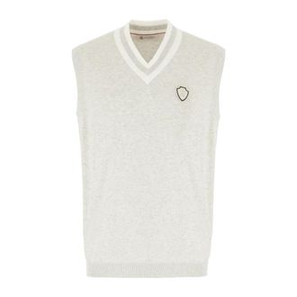 Brunello Cucinelli &Auml;rmellose Strickwaren - - Knitwear - Herren - Grau - XL