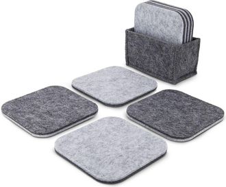 ROMINOX Geschenkartikel Untersetzer // Renova (8er Set), 8 Getränkeuntersetzer aus modernem Filz für lautloses Abstellen, mit passender Filztasche, zweifarbig