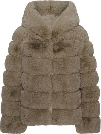Americandreams Americandreams, Femme, Vestes, Brun, Taille: 38 FR Blake Short Faux Fur Jacket