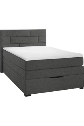 Boxxx Boxspringbett, Hellgrau, Textil, Kiefer, vollmassiv, H2, Höhe ca. 17 cm, 120x200 cm, Federkernmatratze, Stoffauswahl, Topper durchgehend, in verschied