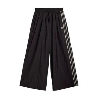 Yohji Yamamoto Homme, Pantalons, Noir, Taille: L Raw Edge 3-Stripes Wide Pants