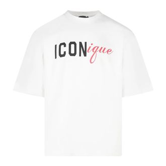 Dsquared2 Iconique Loose Fit Tee - - Tops - Herren - Wei&szlig; - L
