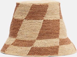 Alemais Alémais Chapeau bob à carreaux en raphia