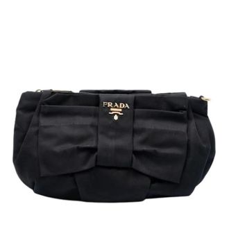 Prada Pre-owned Nylon Bow Clutch - - Pre-owned - Damen - Schwarzk - ONE SIZE