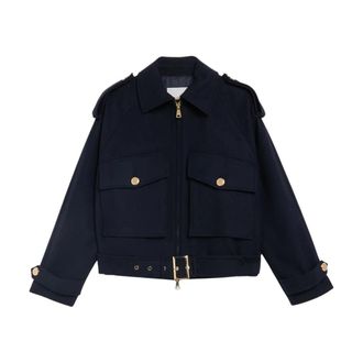 Ermanno Scervino Langer Mantel mit G&uuml;rtel - - Jackets - Damen - Blau - 2XS