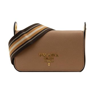 Prada Damen Leder Schultertasche Magnetknopf - - Bags - Damen - Braun - ONE SIZE
