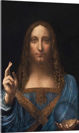 Posterlounge Salvator Mundi Acrylglasbild von Leonardo da Vinci 20 x 30 cm Blau Wandbilder Wanddeko