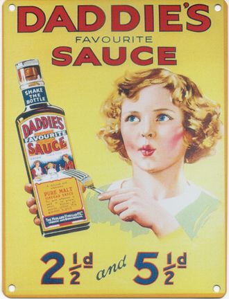 Signs 2 All Daddies Sauce Metall klein Werbung Wand Schild Retro Art