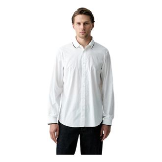 A|X Armani Exchange Hemd mit Logo-Stickerei und Kontrastbesatz - - Shirts - Herren - Wei&szlig; - S