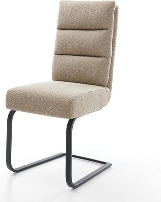 DELIFE Freischwinger Pela-Flex Boucl&eacute; Schlamm Freischwinger flach Schwarz Taschenfederkern, Esszimmerst&uuml;hle