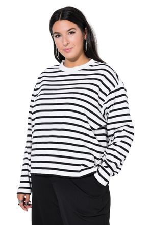 STUDIO UNTOLD Damen große Größen Übergrößen Plus Size Sweatshirt, extra Oversized, Ringel Offwhite 58+ 846168200-58+
