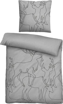 Biberna Melange-Flanell Bettwäsche 0840517 Hirsch