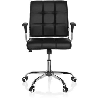 hjh OFFICE [GEBRAUCHT] B-Ware Hjh Office B&uuml;rostuhl Drehstuhl Schreibtischstuhl Kunstleder Schwarz Armlehnen