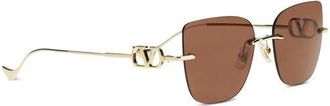 Valentino Garavani VAVG0033S002BB Metal Geometric Sunglasses - Brown