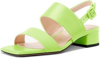 Castamere Femmes Bloc Chunky Bas Talon Heel Ouvert Carr&eacute; Bout Boucle Sandales Dress D&eacute;contract&eacute; Party Chaussures 3.5 CM Heels Vert P&acirc;le 41 EU