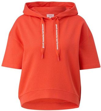 s.Oliver Sweatshirt Sweatshirt Hoodie mit halblangen &Auml;rmeln