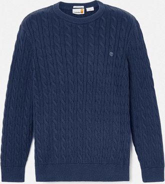 Timberland Williams River Rundhalspullover mit Zopfmuster f&uuml;r Herren in Dunkelblau, Herren, Blau, Gr&ouml;&szlig;e