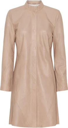 BTF-CPH Lange Lederjacke - - Jackets - Damen - Beige - S